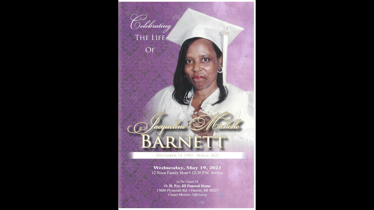 Homegoing Services For Jacqueline Barnett - YouTube