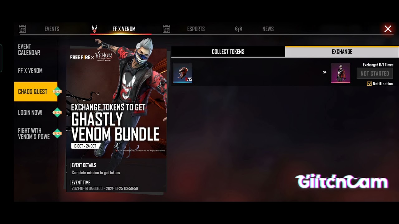 VENOM TOKEN EVENT || UPCOMING EVENT || GARENA - YouTube