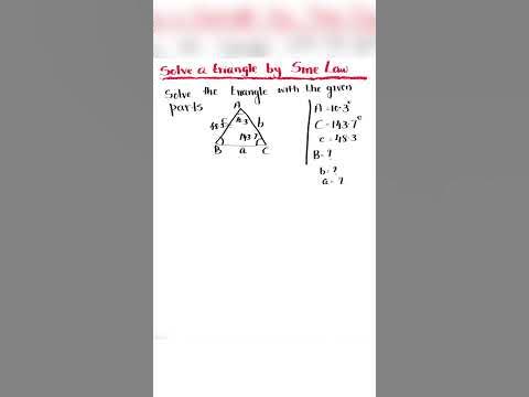 Solve a Triangle by Using Sine Law|| Example AAS||Trigonometry - YouTube