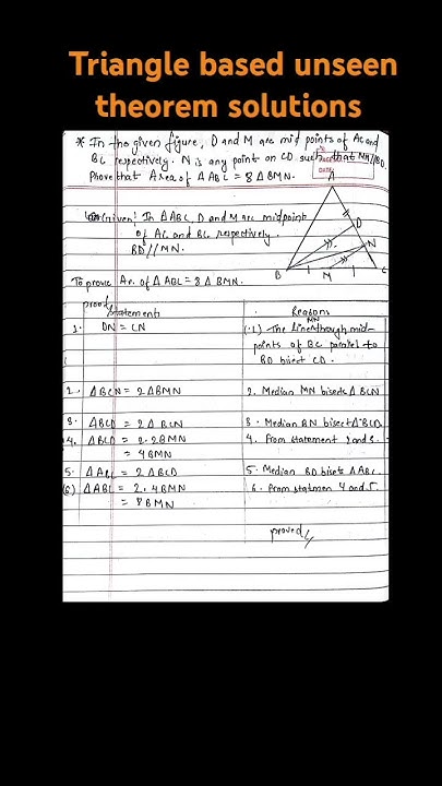 Triangle and quadrilateral based unseen theorem class 10| #ytshorts #shorts #shortvideo # ...