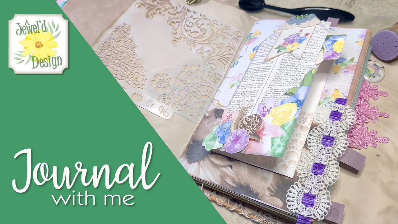 Ephemera, Pockets and Lace Pt 2 - Summer floral large journal # ...