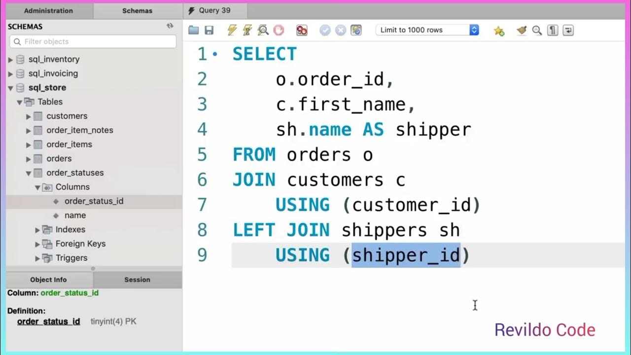 Using Clause MySQL | MySQL full course | Full tutorial for beginners | #revildo_code - YouTube