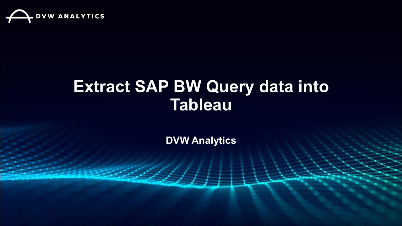 DVW xCS for Tableau - Learn how you can easily extract SAP BW Query data into Tableau - YouTube