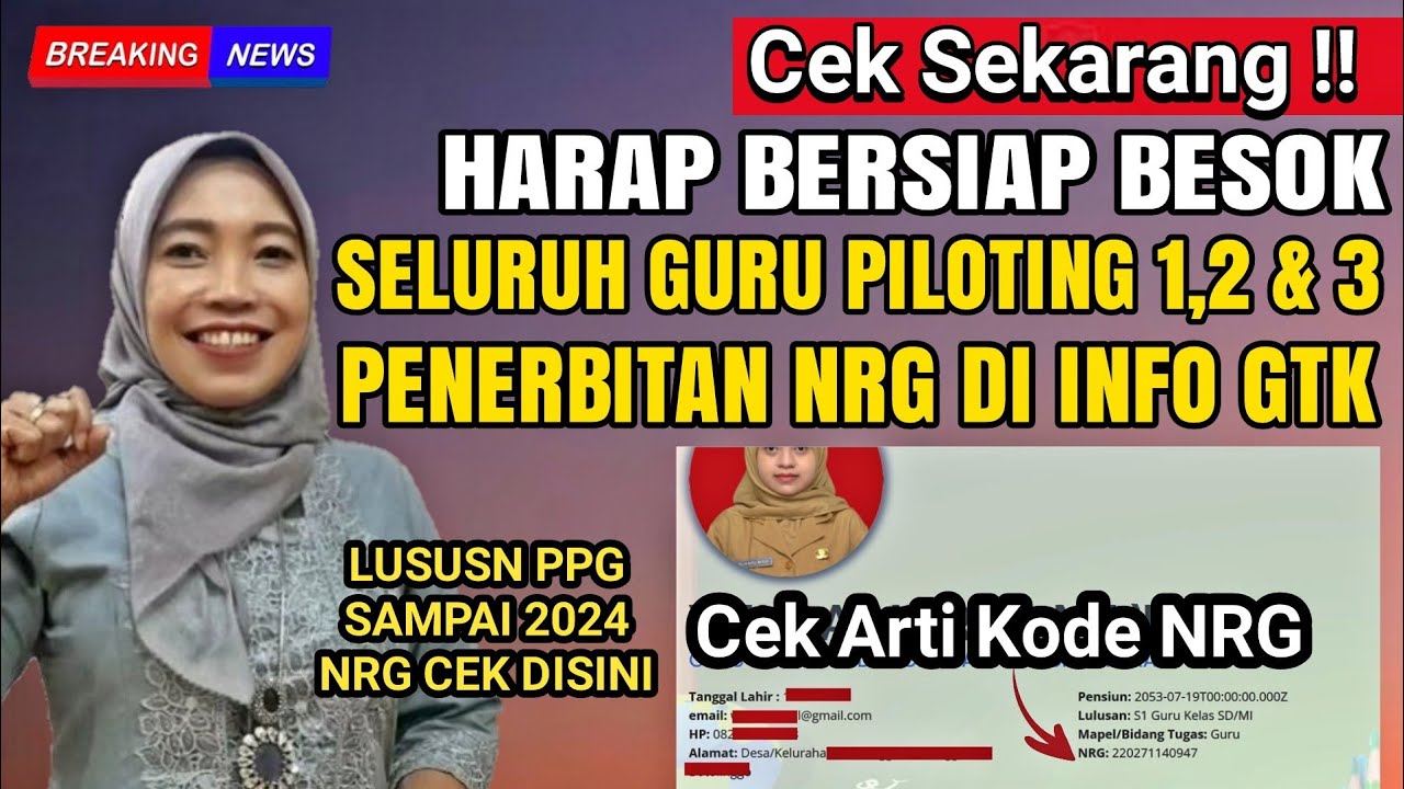 Bersiap besok penerbitan NRG PPG 2024, Cek sekarang Arti Kode NRG ...