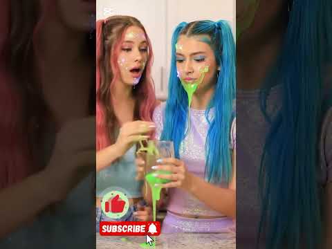 Slime Smoothie Prank: Teen Girls Laugh as Glittery Slime Spills Everywhere! #slimechallenge #aiasmr
