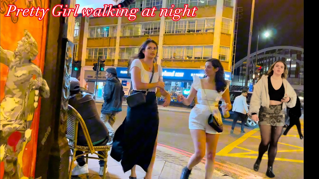 London Night Walk | many beautiful girls walking - YouTube