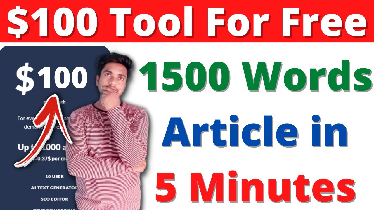 $100 Paid AI Based Article Generator Tool For Free | Article Writer ...