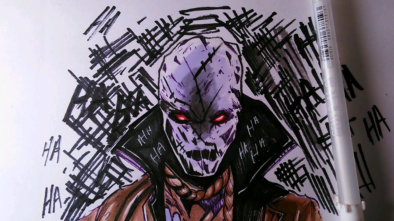 Batman Scare-Crow DC comics Drawing - YouTube