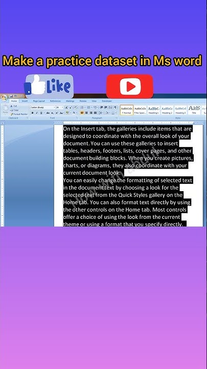 How to create practice data in Ms Word. use of Rand Function-#shorts #msword #wordtricks - YouTube