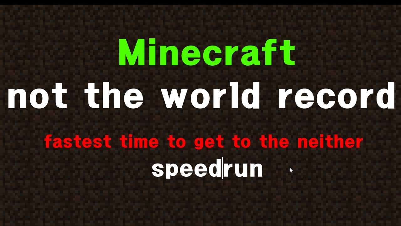 My Minecraft speed run - YouTube