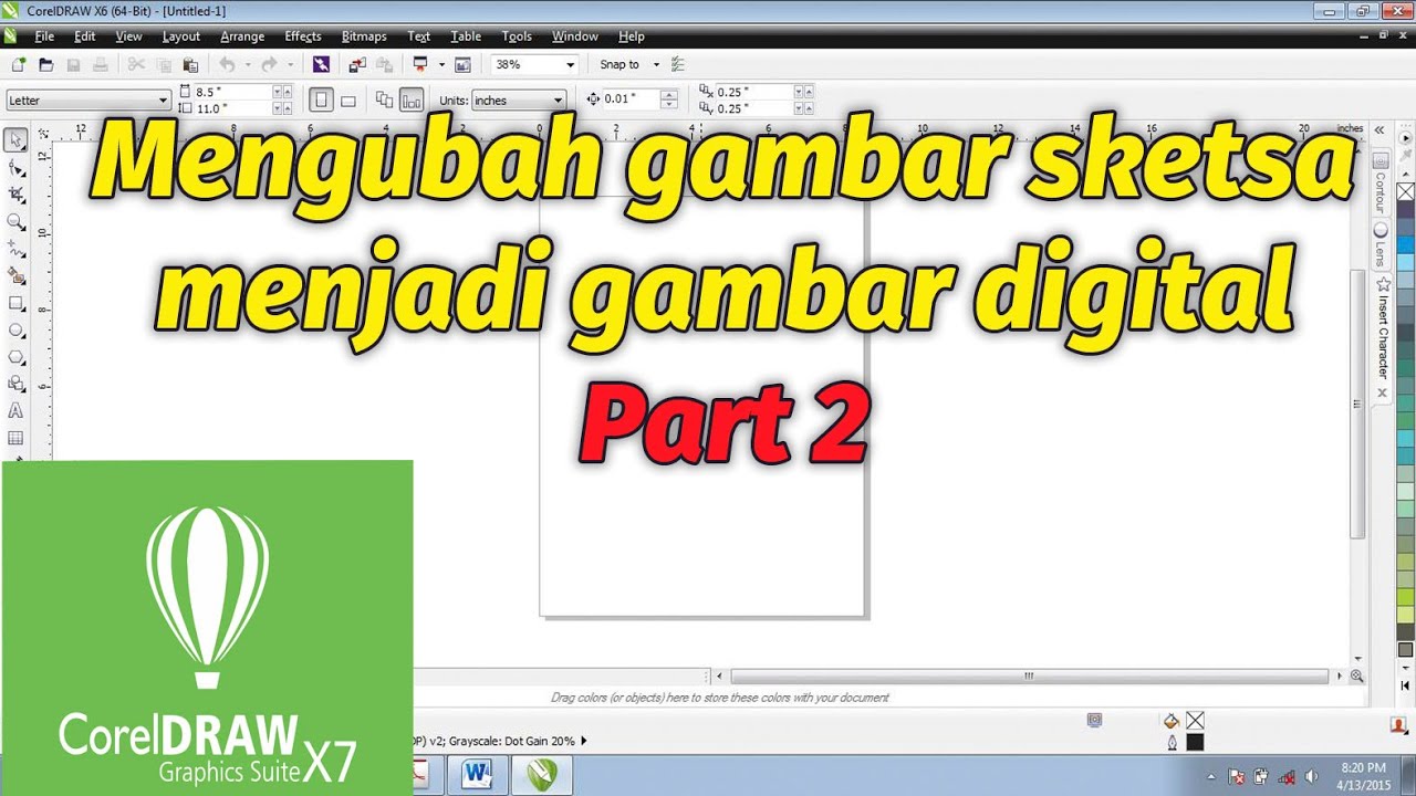 Membuat gambar digital dari gambar sketsa menggunakan corel X7 part 2 ...