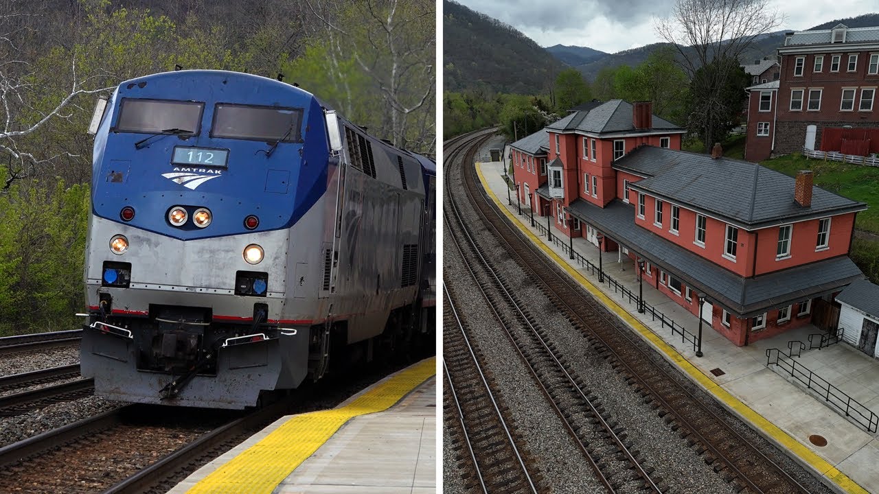 Amtrak's "Cardinal" Arriving at Hinton, WV | Historic C&O Depot - YouTube