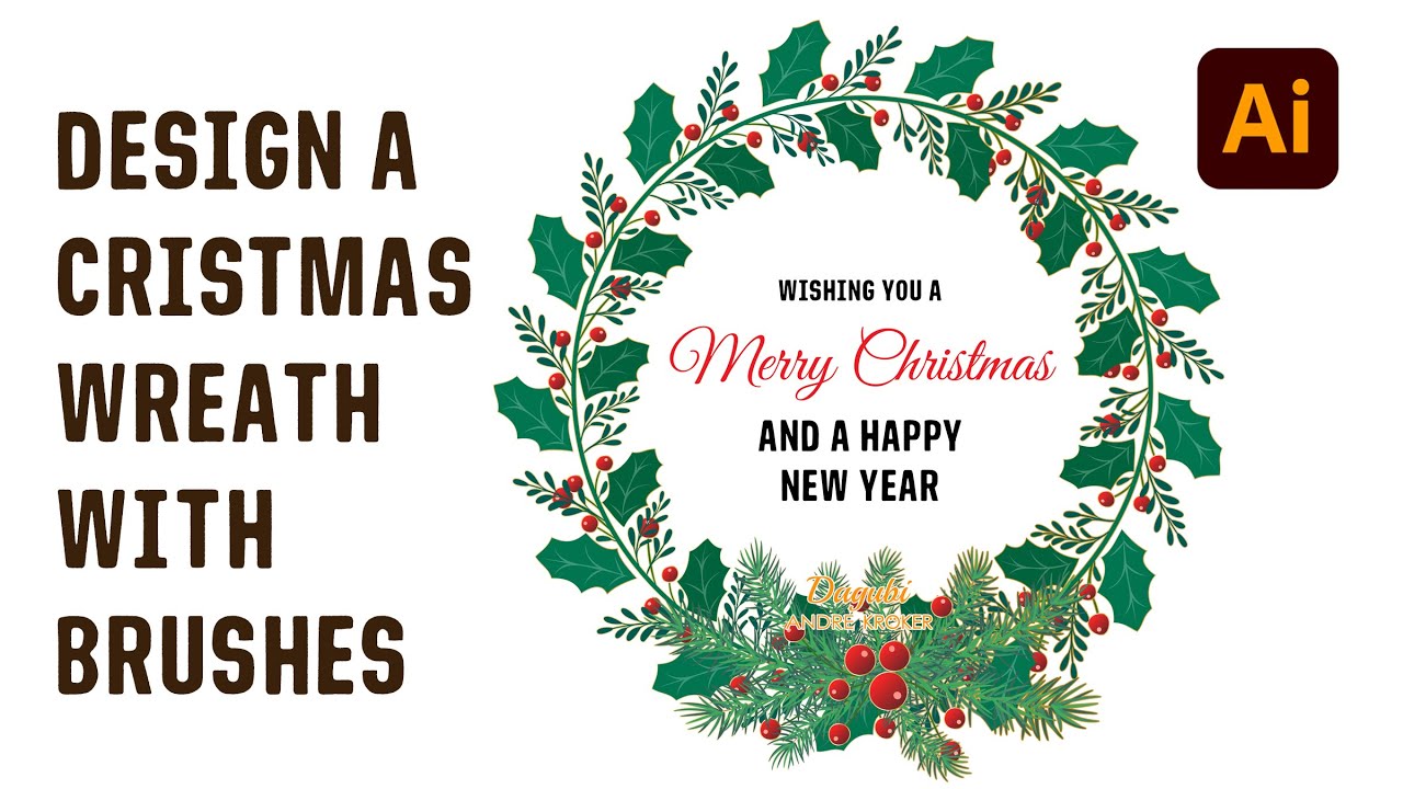 How I Design a Vector Christmas Wreath with Brushes in Adobe ...