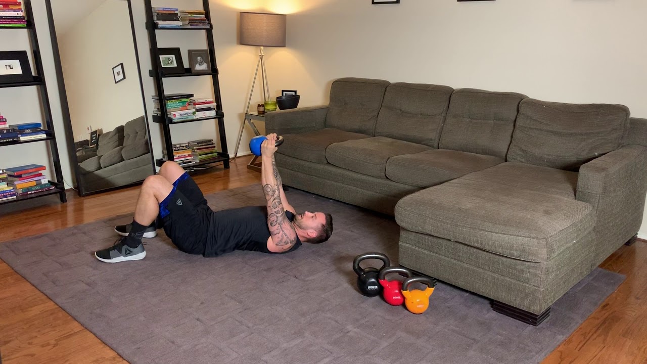 STRAIGHT ARM REACH KB CRUNCH - YouTube