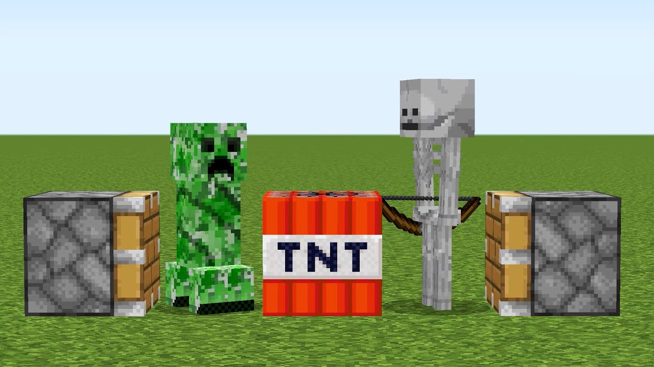 Creeper + TNT + Skeleton = ??? / Minecraft combined 1+1 - YouTube
