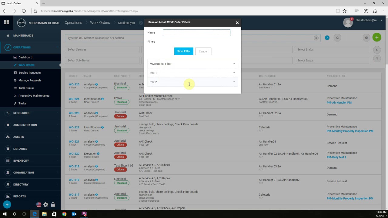 MicroMain GLOBAL: Saved Filters - YouTube