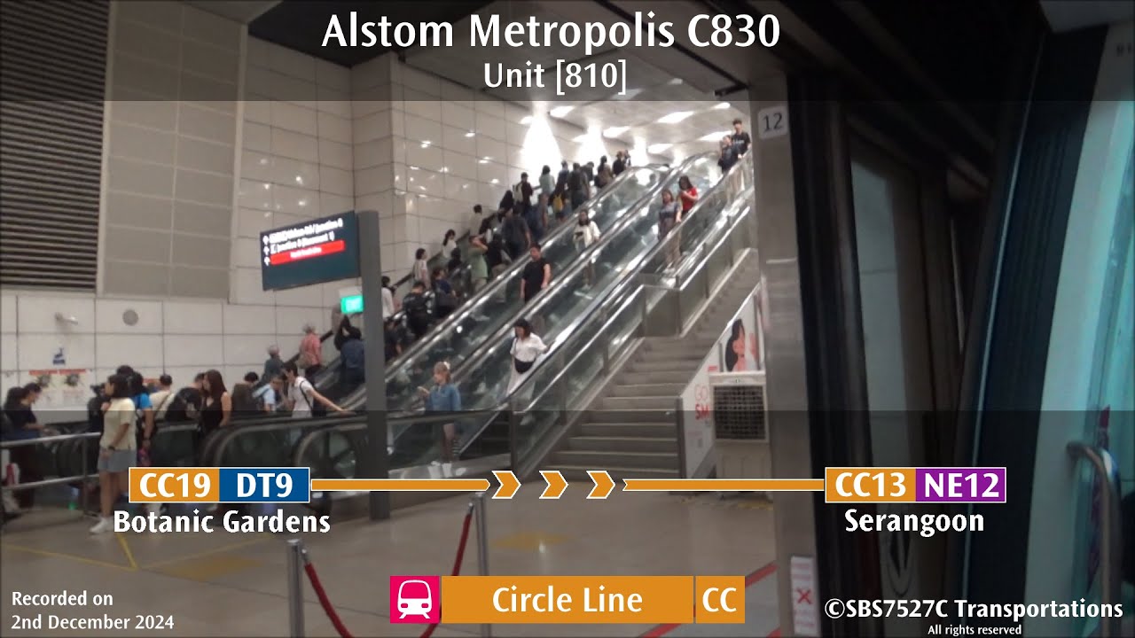 [SMRT] Alstom C830 [810], train ride from Botanic Gardens to Serangoon ...