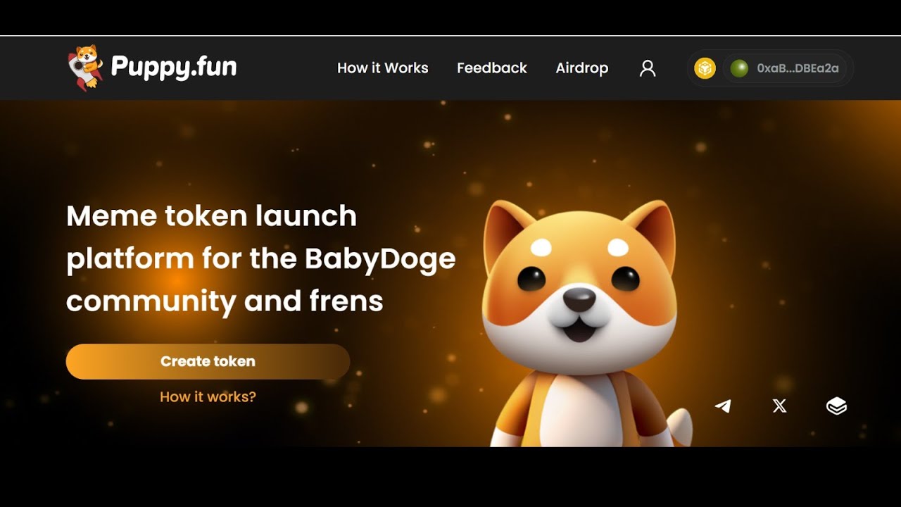 #babydoge lança #Puppy.fun crie e compre tokens - YouTube