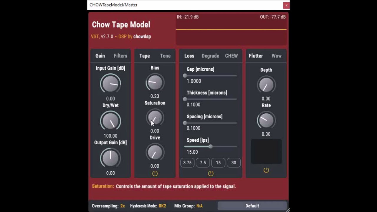 Chow Tape Model by Chowdsp video 1 - YouTube