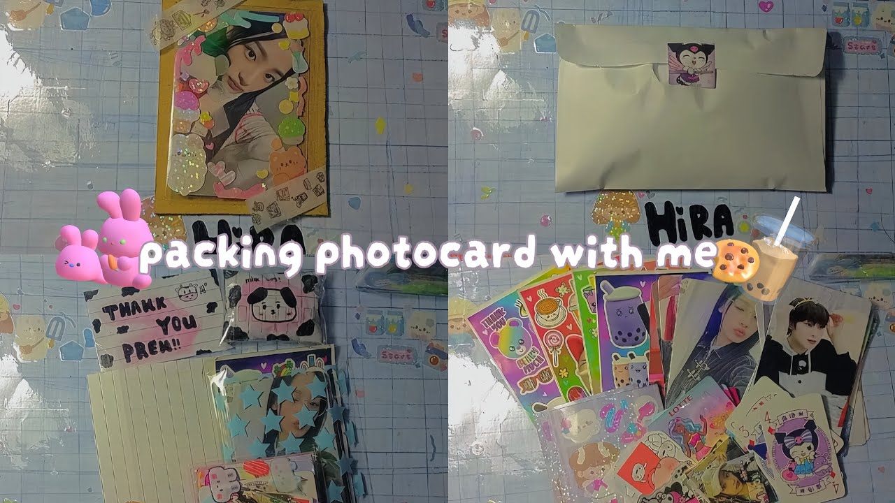 Packing photocard with me 🐻🌷 - YouTube