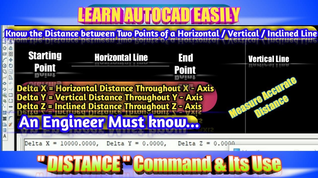 DISTANCE COMMAND In Autocad L How To Measure Distance Betweentwo Points DISTANCE COMMAND In Autocad L How To Measure Distance Betweentwo Points
