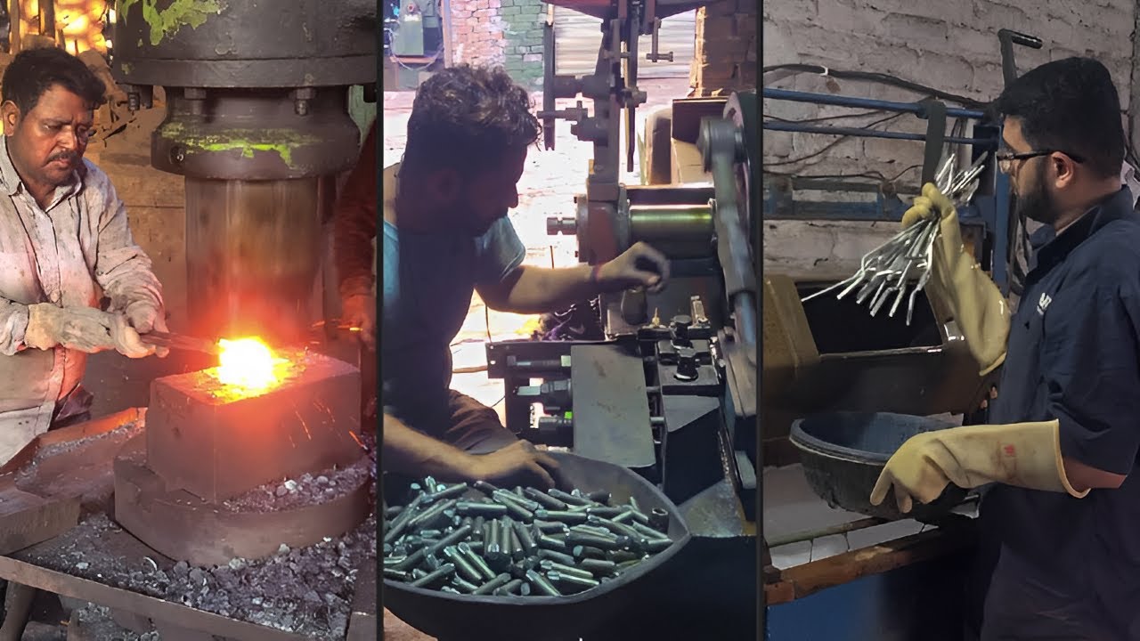 Making Tractor Grab Hooks Through Forging Process || Wheel Stud Process || Chrome Plating ...