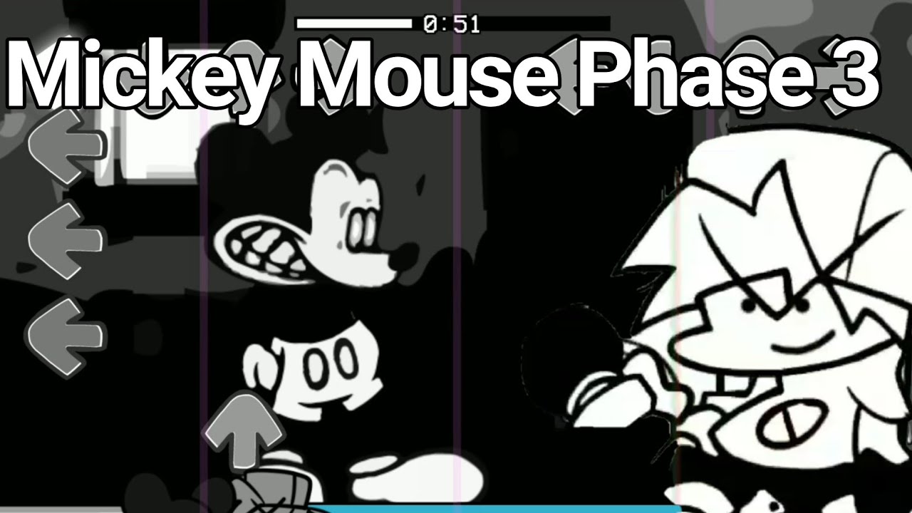SAIU Mickey mouse FNF phase 3 really happy - YouTube