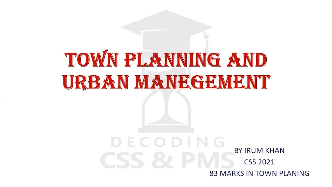 |lecture 1|Town Planning and Urban Management - YouTube