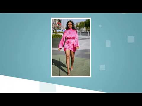 Devine Lux Pink Satin Blouson Dress