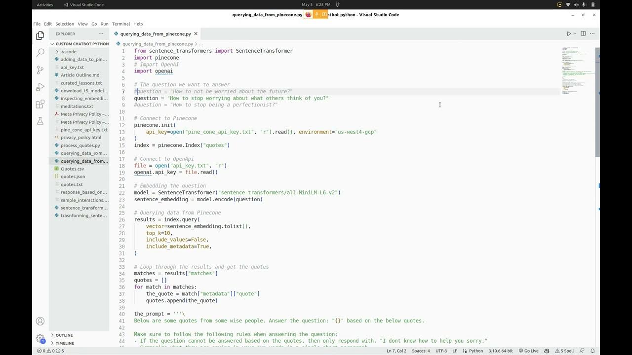 Build A Custom Chatbot Using Python (Custom Knowledge Base) - YouTube