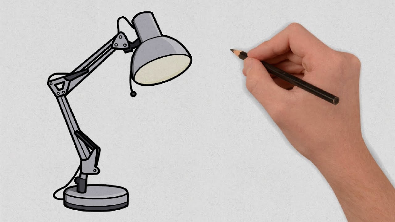 How to draw a Study Lamp Step by Step | Easy Study Lamp Drawing Lesson ...