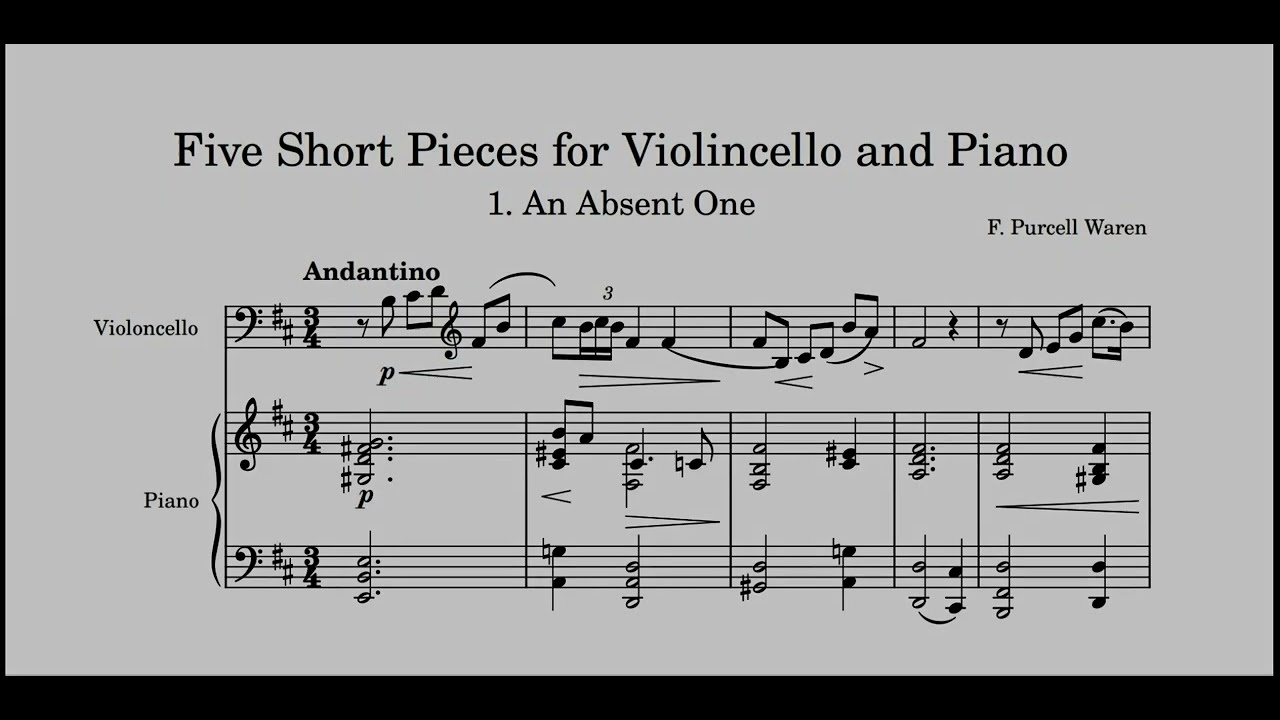 Francis Purcell Warren — Five Short Pieces for Cello and Piano - YouTube