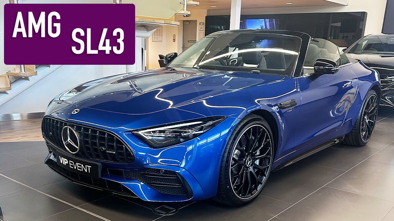 Mercedes AMG SL43 Roadster Hyper Blue Visual - YouTube