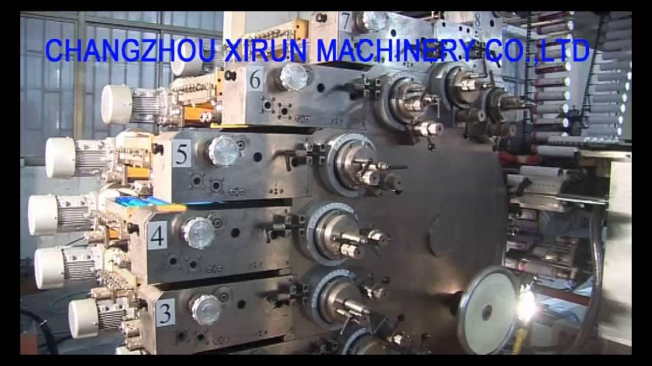 8 color printing machine - YouTube