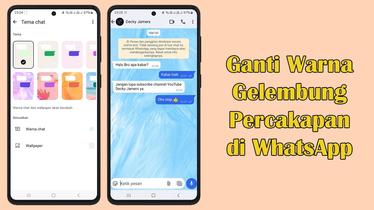 Cara Mengubah Warna Gelembung Chat di WhatsApp - YouTube