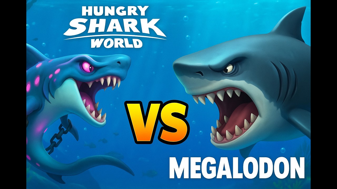 Hungry Shark World - The Giant Meg vs Monster Undersharker Shark - New ...