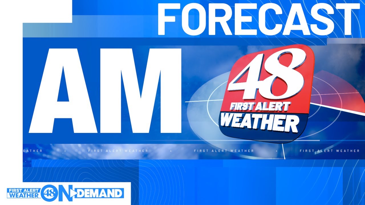 48 First Alert Forecast: Clearing skies, breezy and temps falling for Thursday - YouTube