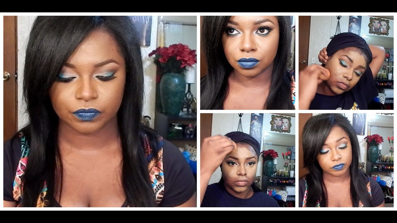 Full Face Makeup Tutorial (BLUE MOON) - YouTube