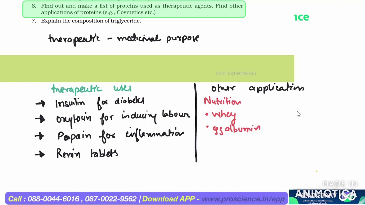6. Find out and make a list of proteins used as therapeutic agents ...