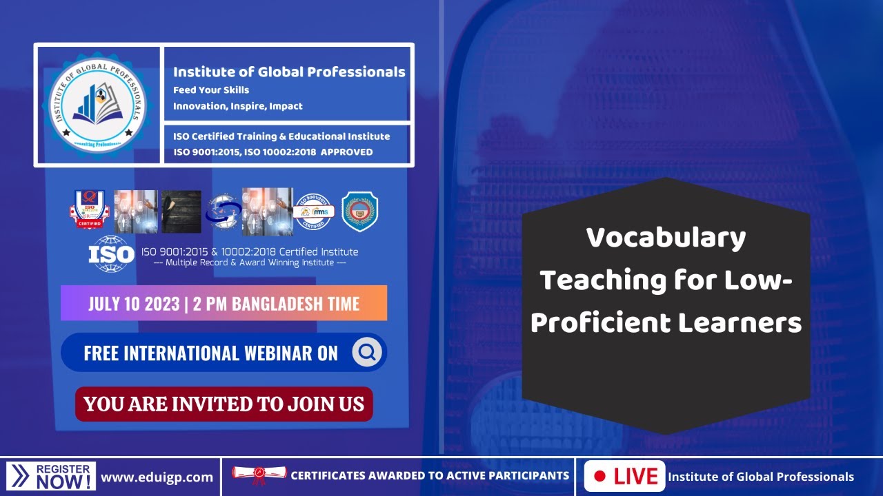 Vocabulary Teaching for Low-Proficient Learners - YouTube