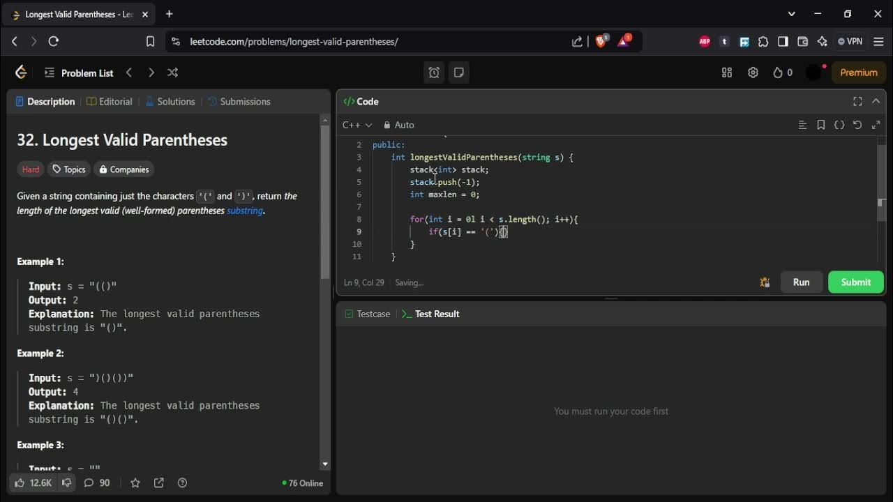 برمجهleetcode-32 - YouTube