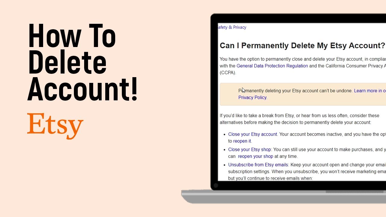 How to Delete Etsy Account [easy] - YouTube