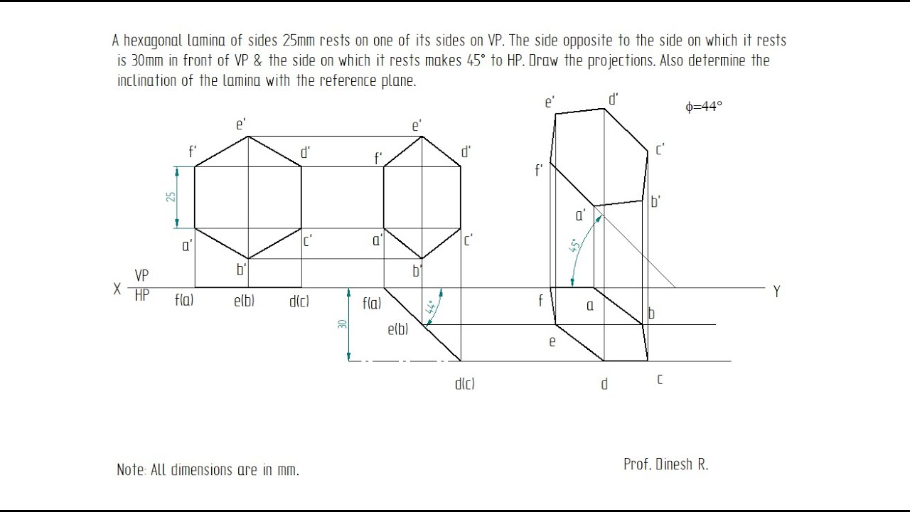 CAED LAB | EGDL LAB DEMO | DRAFTING PROJECTION OF HEXAGONAL PLANES IN ...
