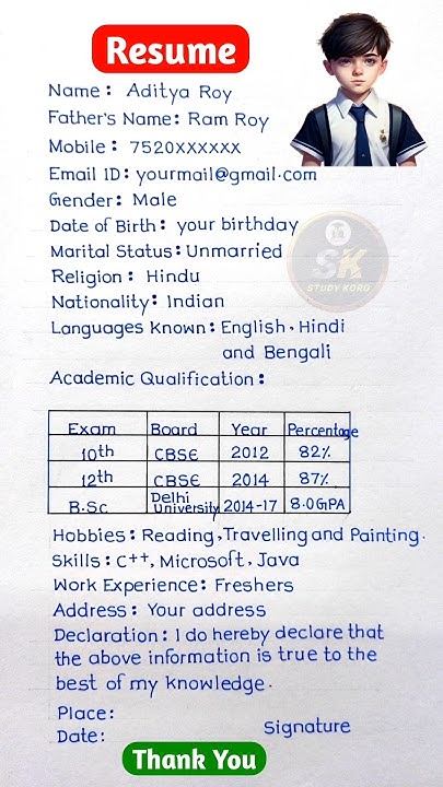 How To Make Resume | Resume Kaise Banaye | CV Writing | Curriculum ...