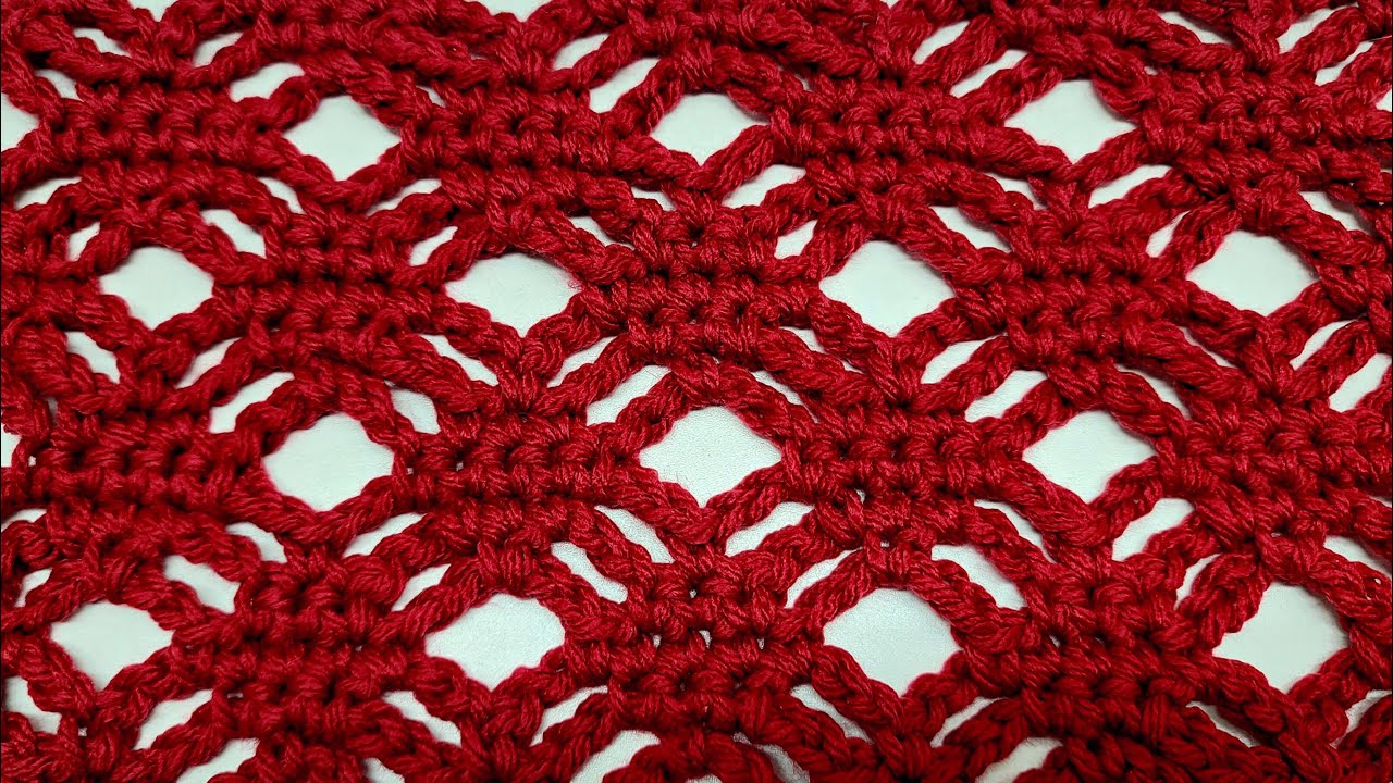 Easy Crochet Lacy Stitch Tutorial - Woven Lattice Stitch - YouTube