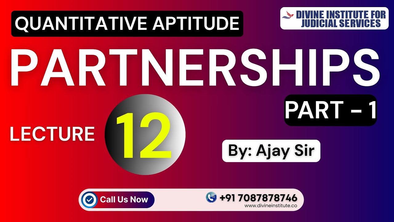 Lecture 12: Partnerships (Part 1) | Quantitative Aptitude Math Tricks ...