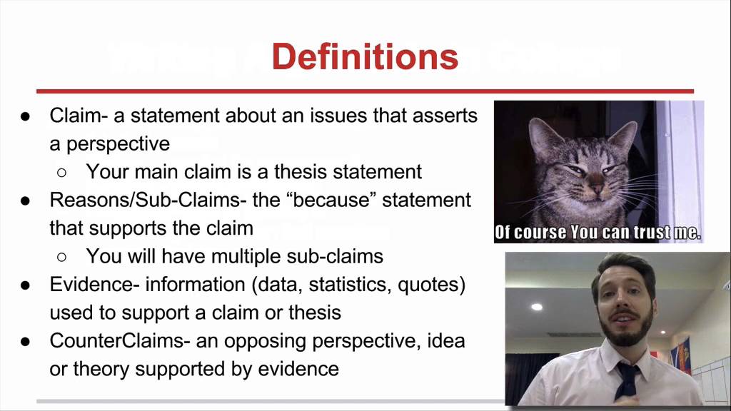 Lesson 4- What are Claims, Sub Claims and Evidence? - YouTube