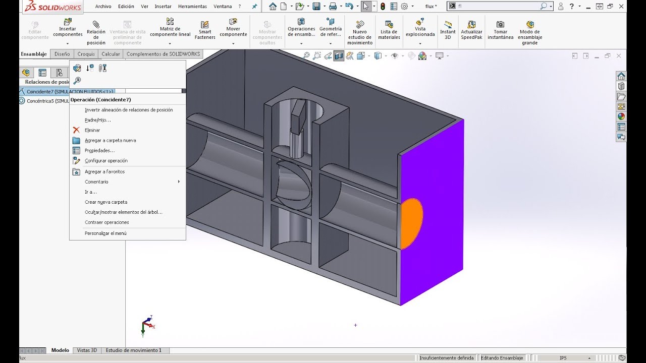 Invertir o modificar Relaciones de posicion Solidworks 2018 - YouTube