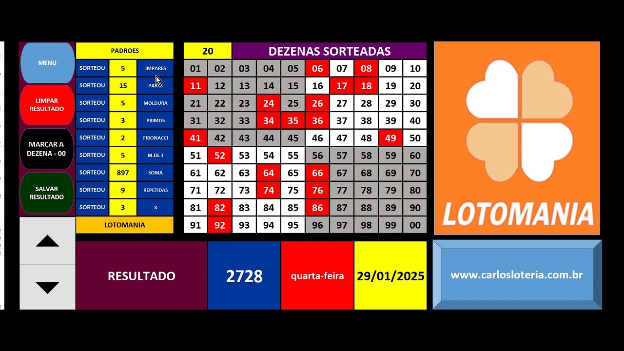 LOTOMANIA RESULTADO 2728 - YouTube