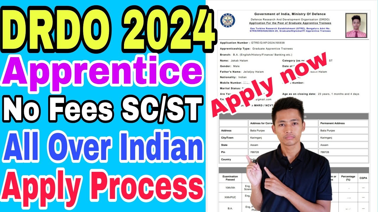 DRDO GTRE Apprentice Recruitment 2024, Apply Online fill up kaise kare, Apply online process ...